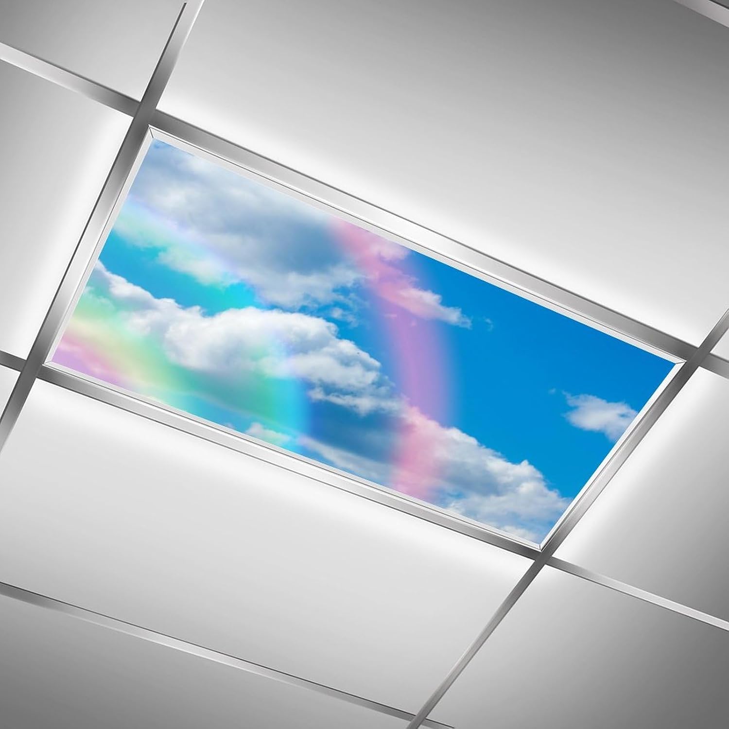 2 Pack Fluorescent Light Cover for Ceiling Light -Rainbow Sky Magnetic ...