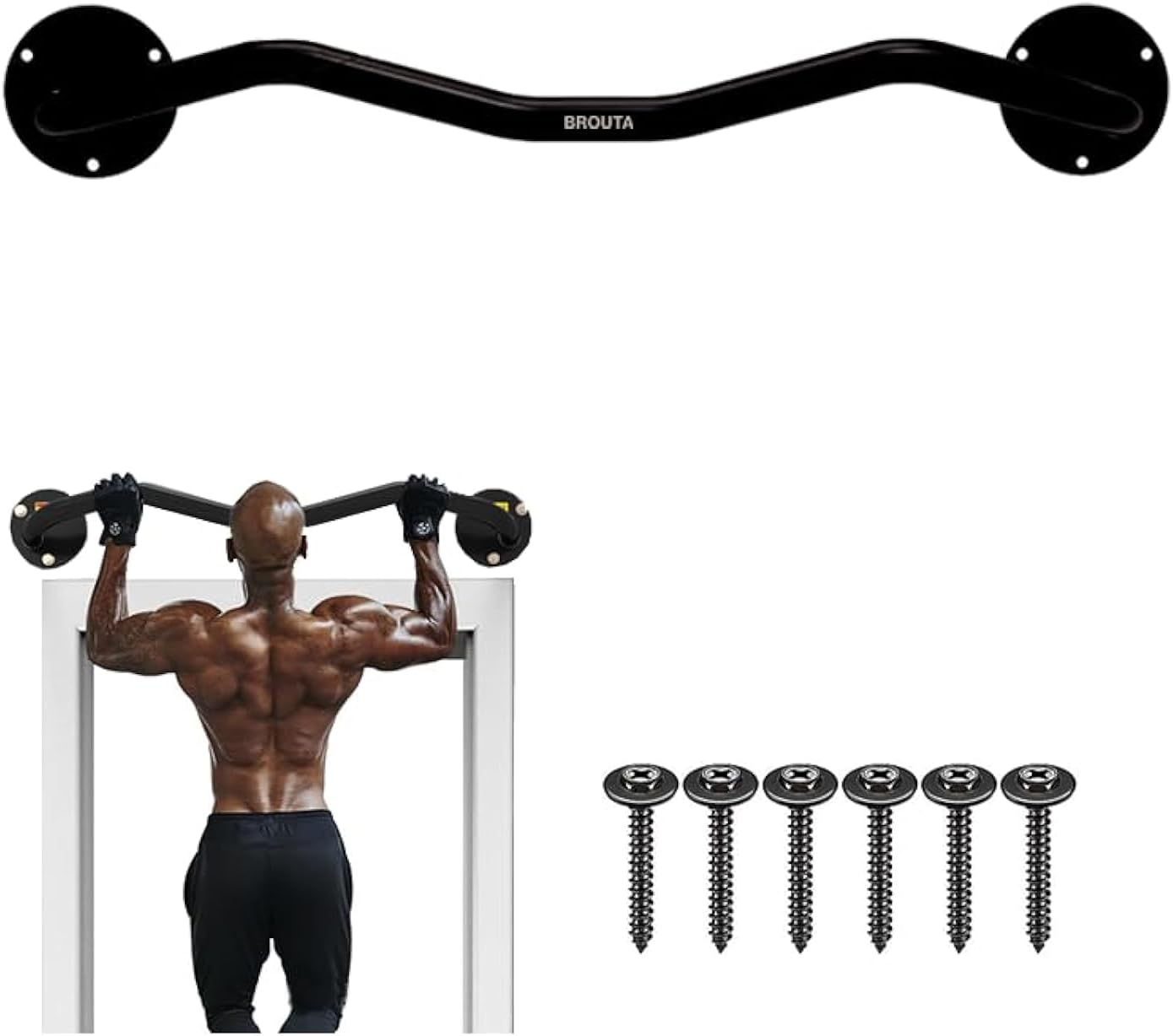 Brouta Heavy-Duty Steel Wall-Mounted Pull-Up Bar - 250kg Capacity ...