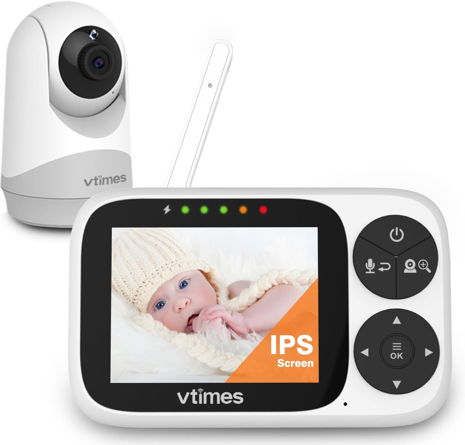 Amazon.com: VTimes Baby Monitor with Camera and Audio, 3.2" IPS Screen ...