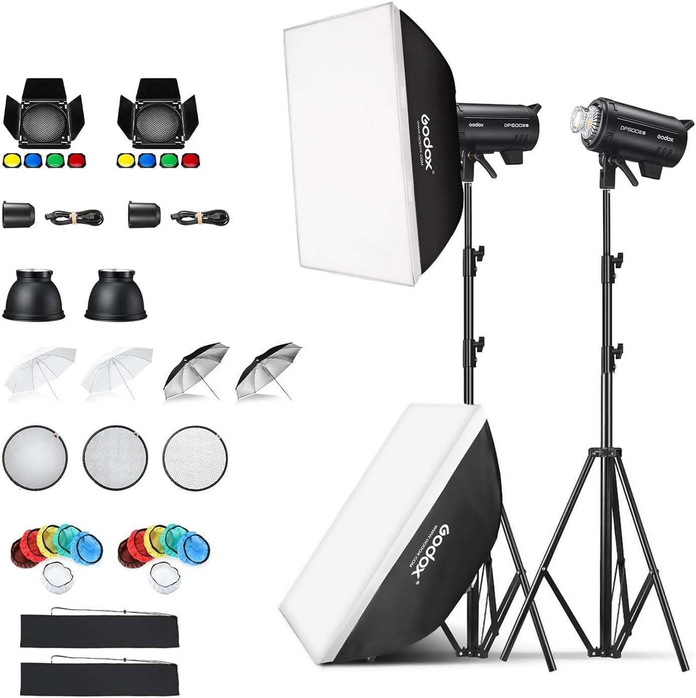 Amazon.com : Neewer 600W Photo Studio Strobe Flash Lighting Kit: (2 ...