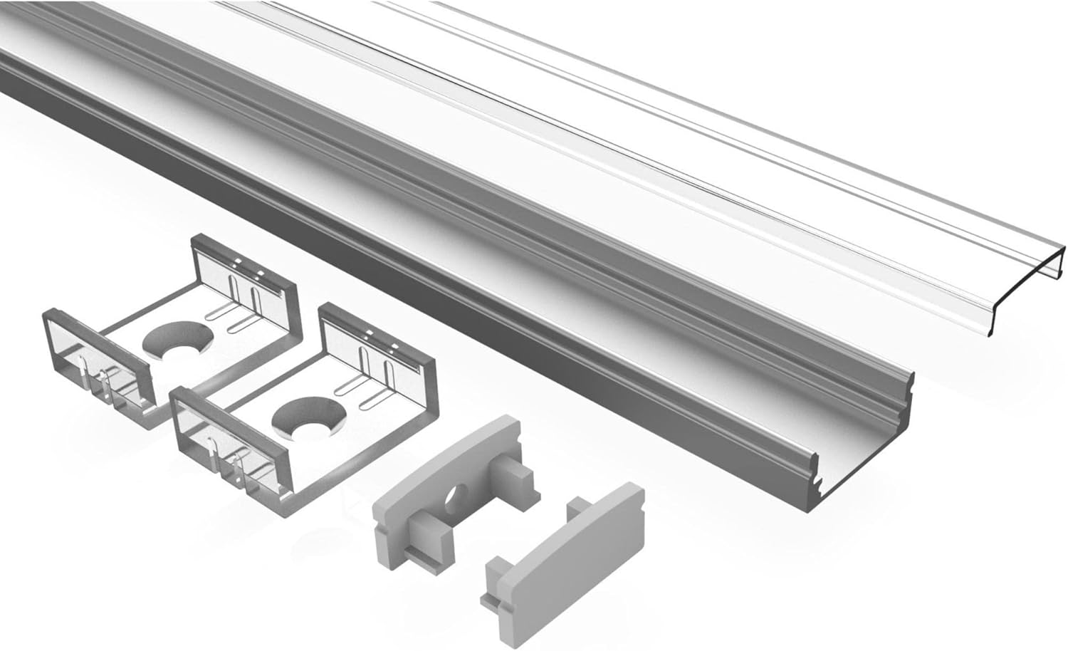 Tivendis | Aufbauprofil AF | LED Aluminiumprofil Eloxiert | 200 cm ...