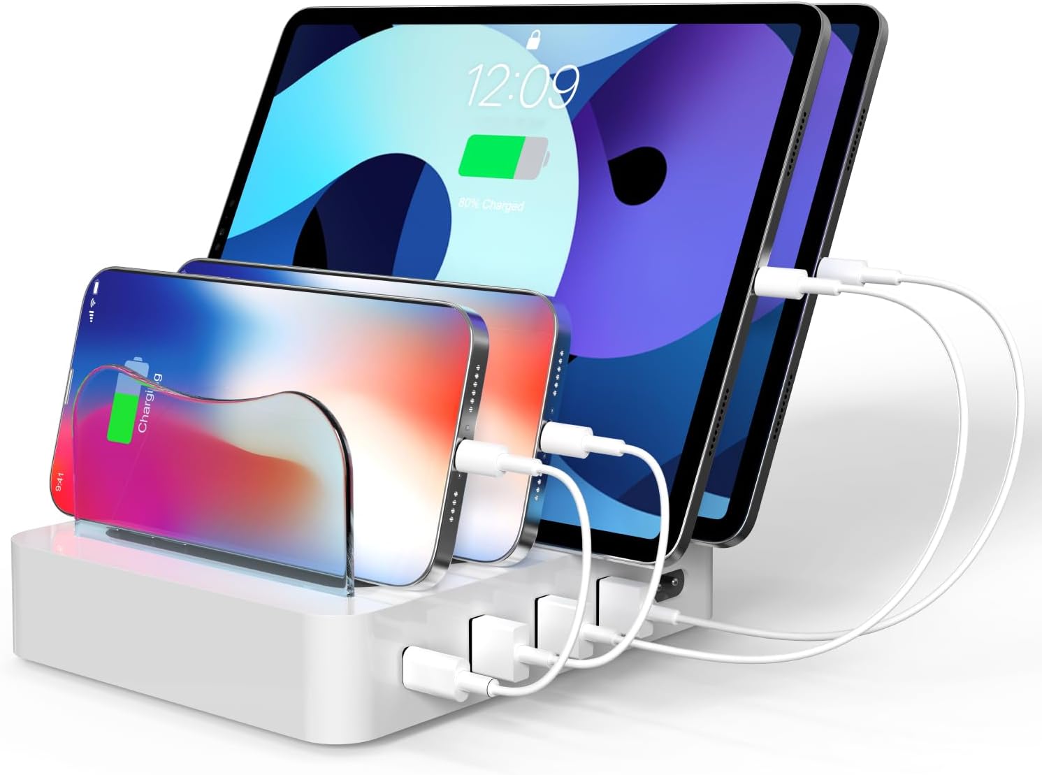 Amazon.com: USB Charging Station - Charging Dock - 4-Port - Fast ...