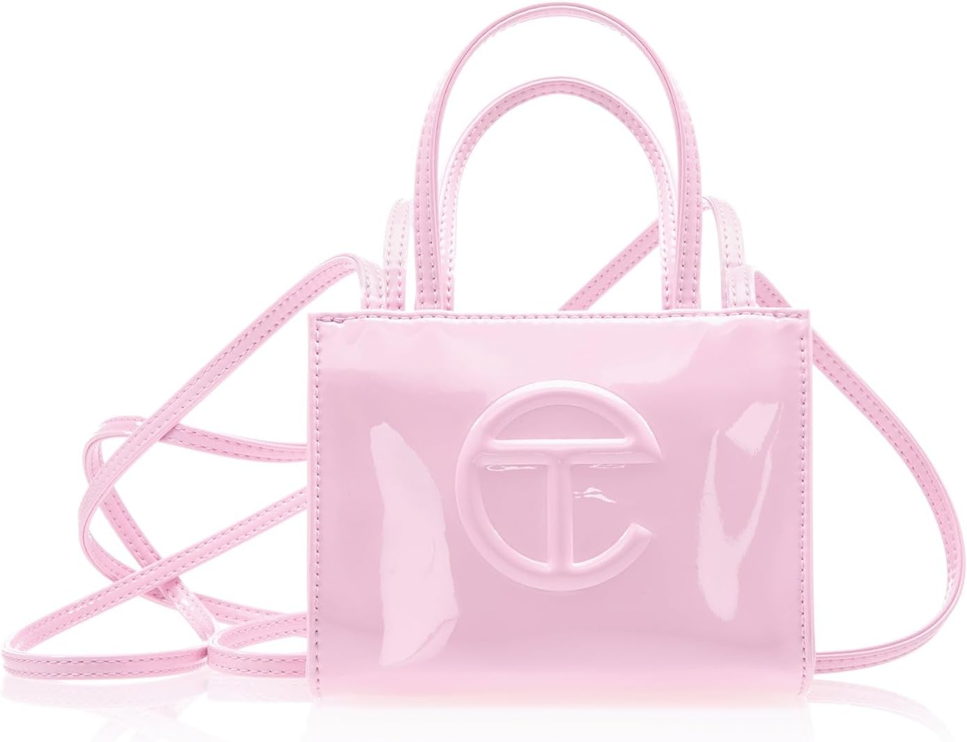 TELFAR Small Shopping Bag - Bubblegum Patent: Handbags: Amazon.com