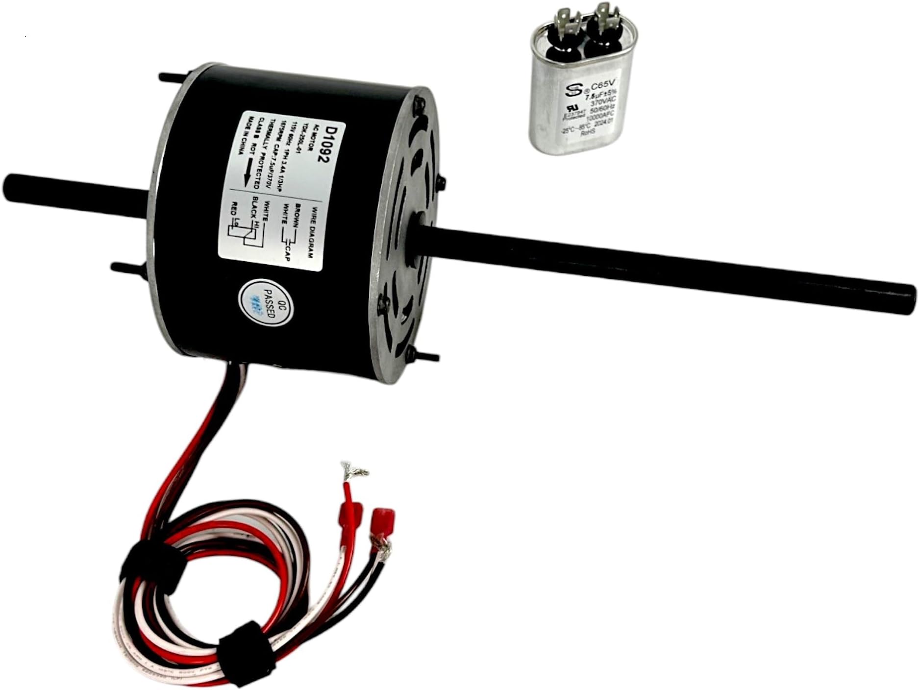 A.O. Smith ORV4540 1/5 HP, 1650 RPM, 3 Speed, 42Y Frame, CCWLE Rotation ...