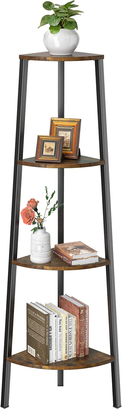 Amazon.com: FURNINXS 4 Tier Corner Shelf Standing, Shelving Unit ...