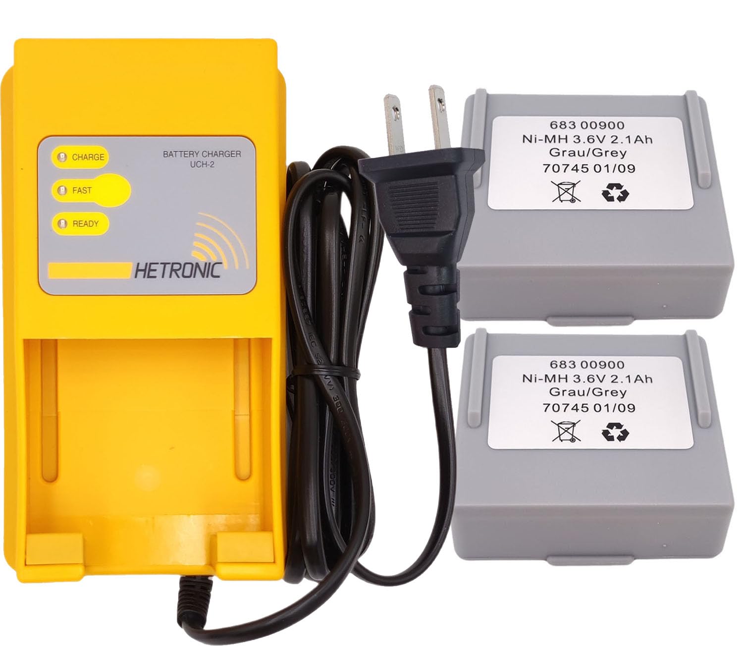 Amazon.com: (2 Pack) 3.6V 2100mAh 68300900 hetronic Battery + (1 Pack ...