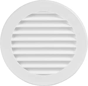 Steinberg14 White 100mm Air Vent Cover with Insect Mesh - 4 inch Round ...