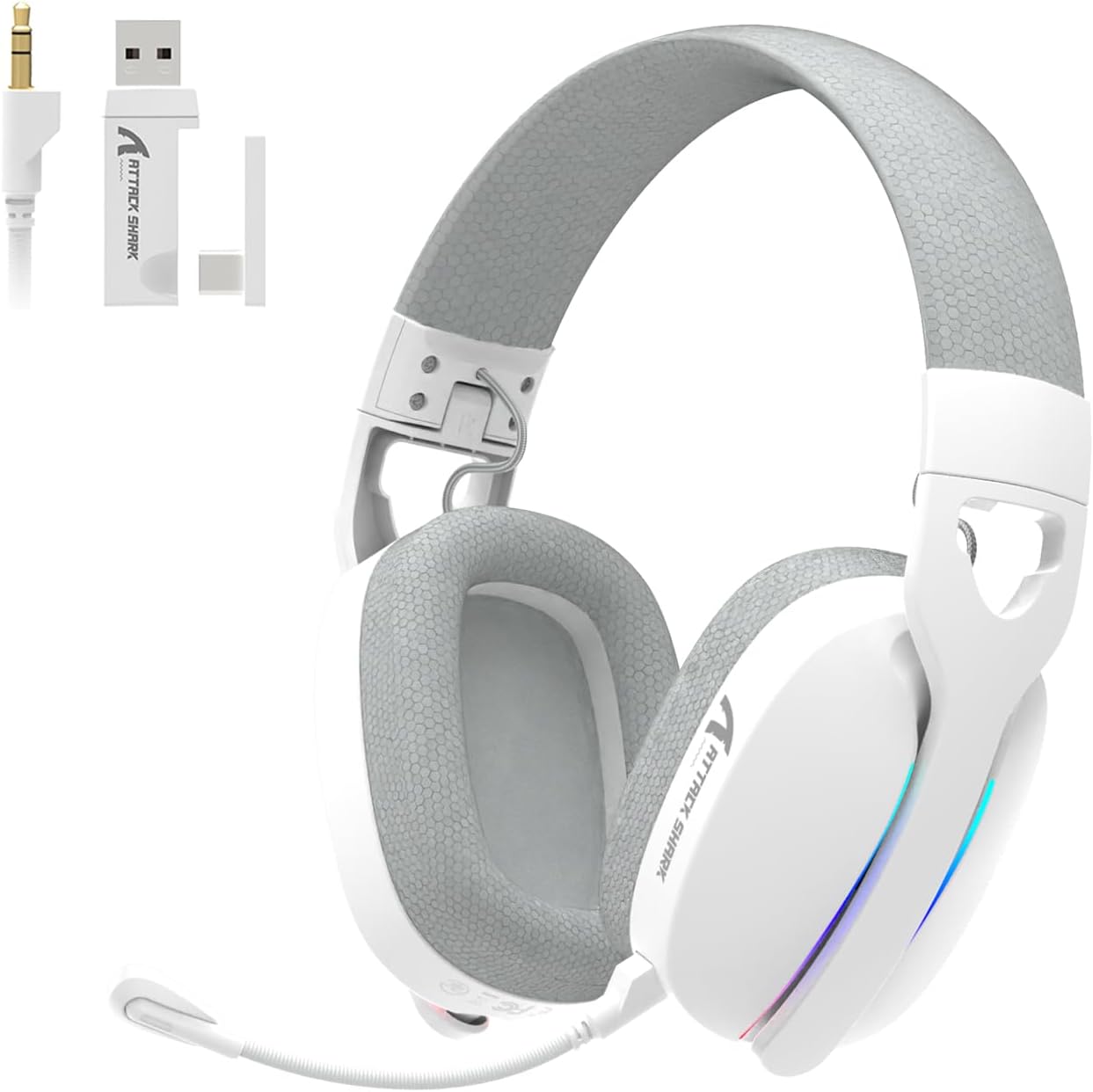 Amazon.com: ATTACK SHARK L90 Ultra-Light Wireless Headset,RGB,Foldable ...