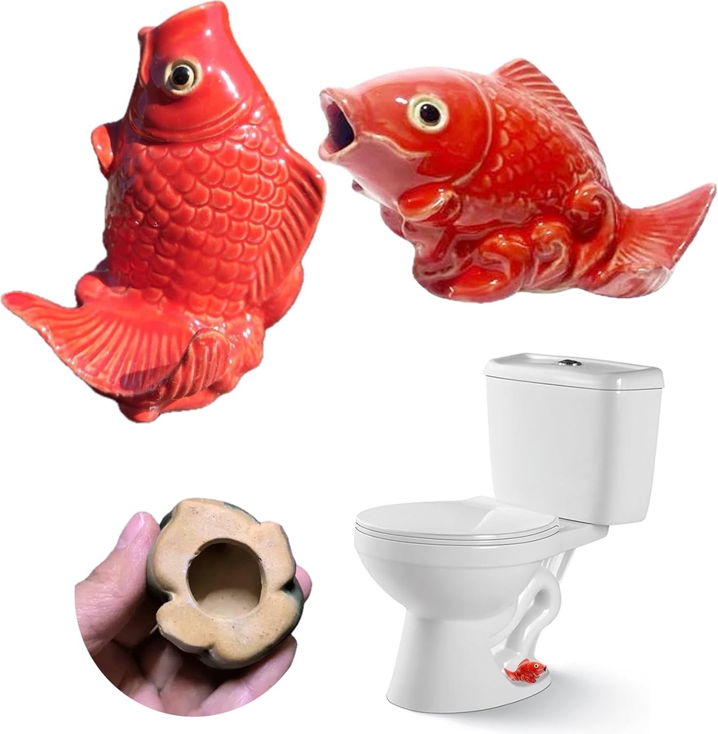 Toilet Bolt Caps, 2Pcs Decorative Toilet Bolt Covers, Fish Ceramic ...