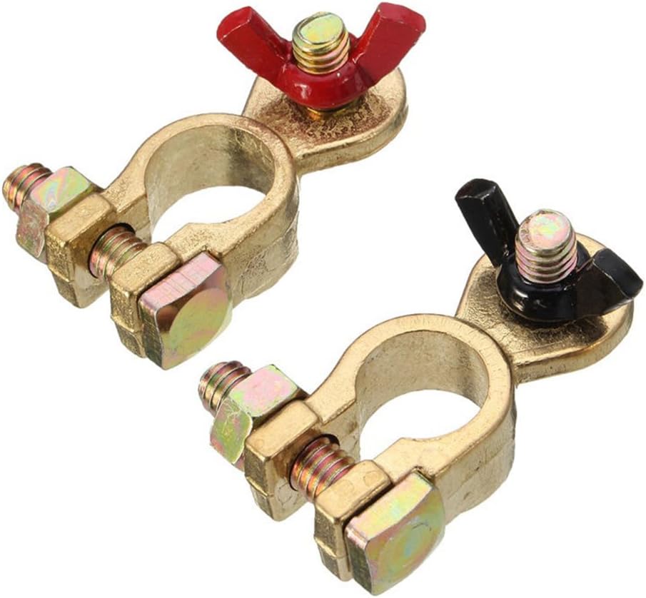 Amazon.com: Cllena Battery Terminal Clamp Clips Brass Connector Ends ...