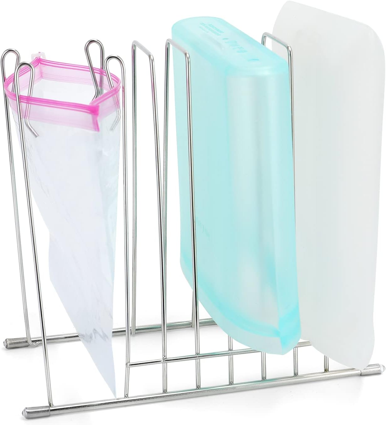 Amazon.com: Reusable Food Storage Bags Drying Rack, Stainless Steel ...