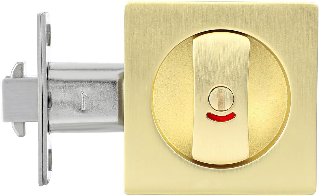 Contemporary Square Pocket Door Lock, Privacy (Bed/Bath) Latch, 2-3/4 ...
