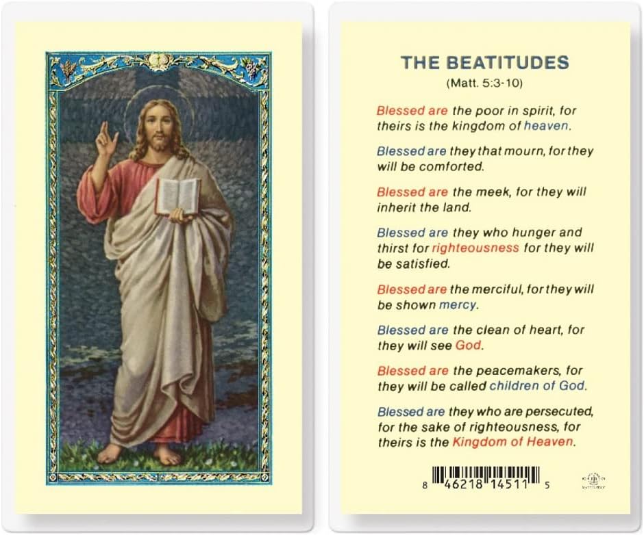 Amazon.com : Artisan Owl The Beatitudes Holy Cards (Set of 5) : Office ...