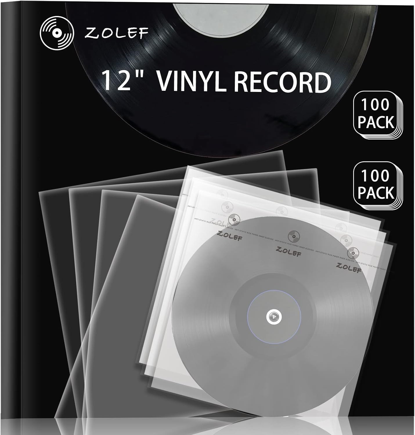 Amazon.com: Vinyl Record Outer Sleeves 100 Pack, Loose fit, Clear ...