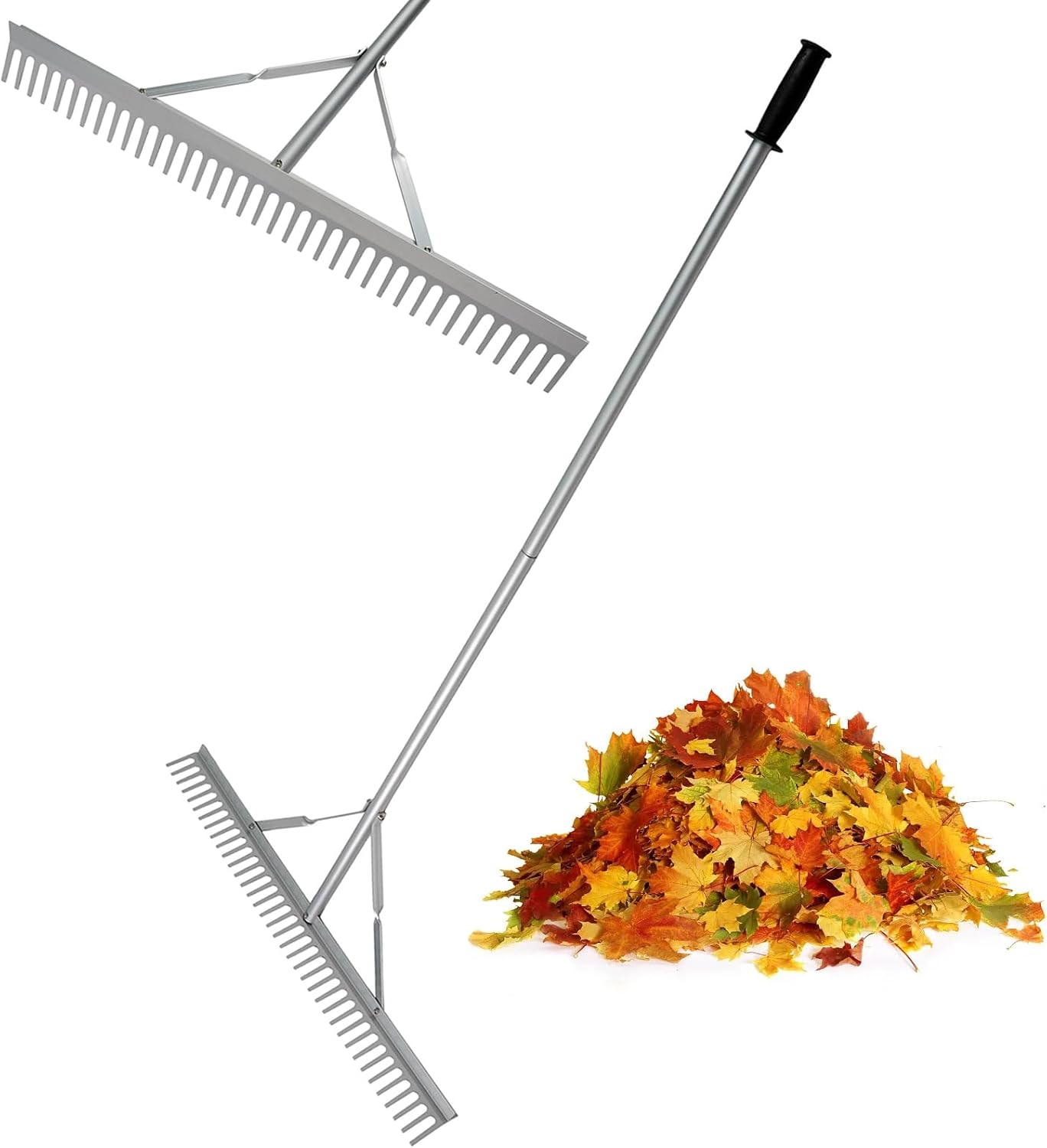 Amazon.com : Jenified Leaf Rakes for Lawns 67'' Stainless Steel Handle ...