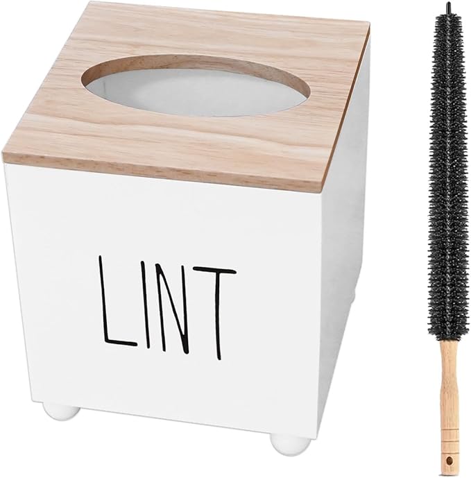 Amazon.com: Lint Bin for Laundry Room, Farmhouse Lint Box, Wooden Lint ...