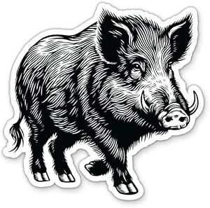 Amazon.com: Wild Boar Sticker - 3" Laptop Sticker - Waterproof Vinyl ...