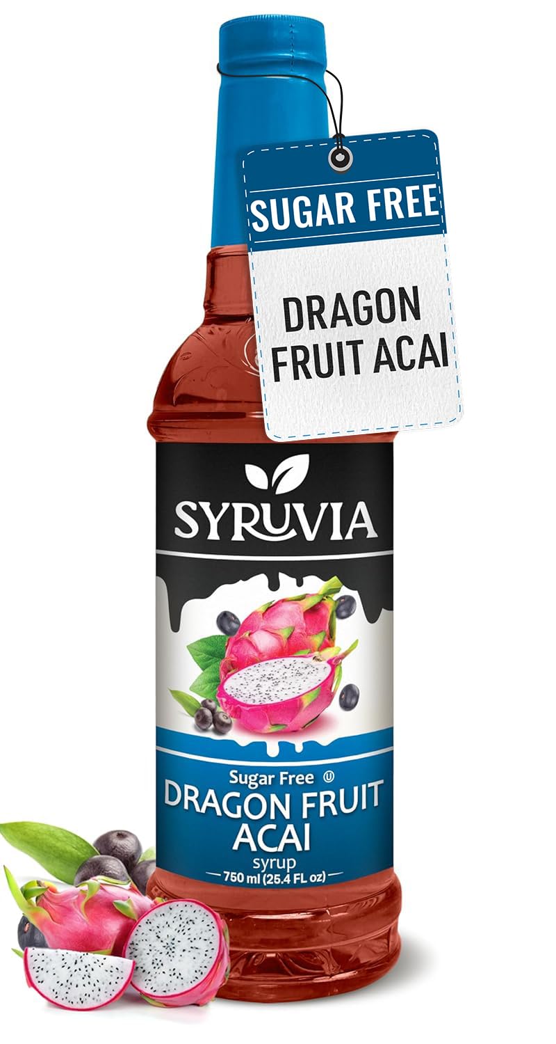 Amazon.com: Syruvia Sugar-Free Dragon Fruit Acai Syrup - 25.4 fl oz ...