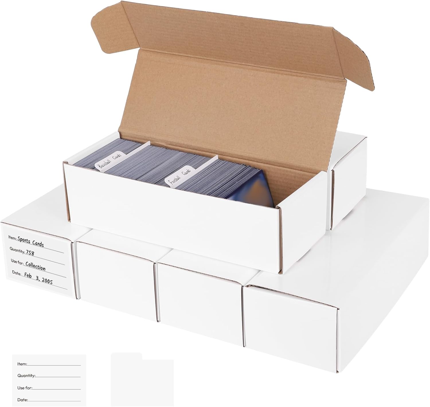 suituts 6 Pack Trading Card Storage Box White Cardboard Storage Boxes ...