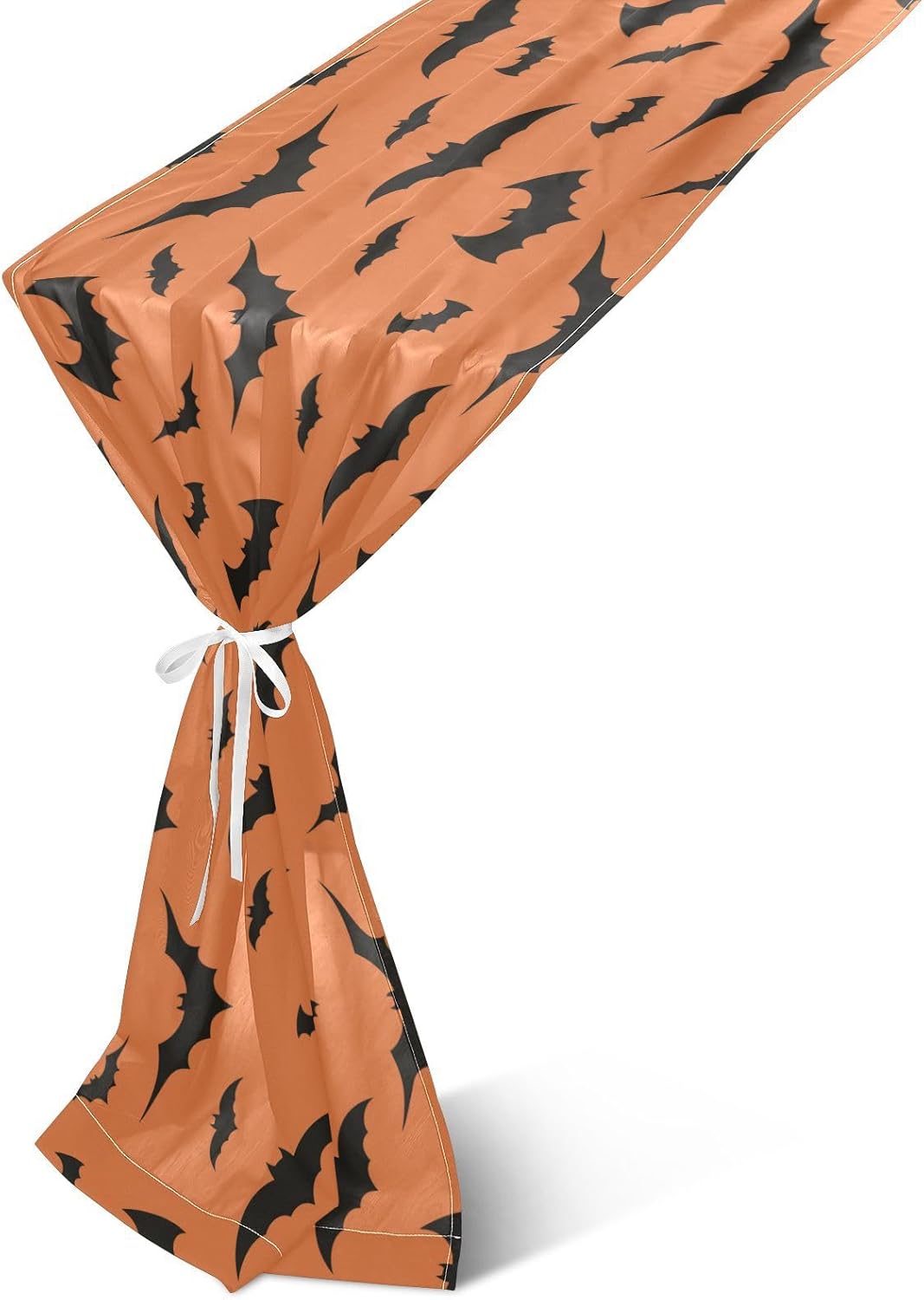 Bats Orange Table Runner for Kitchen Decorations Halloween Table Runner ...