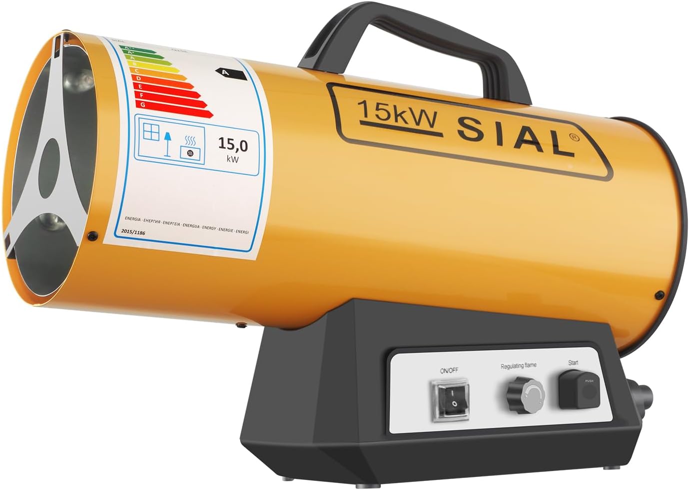 SIAL 15 kW gasvarmeblæser opvarmningskanon varmepistol byggevarmer ...