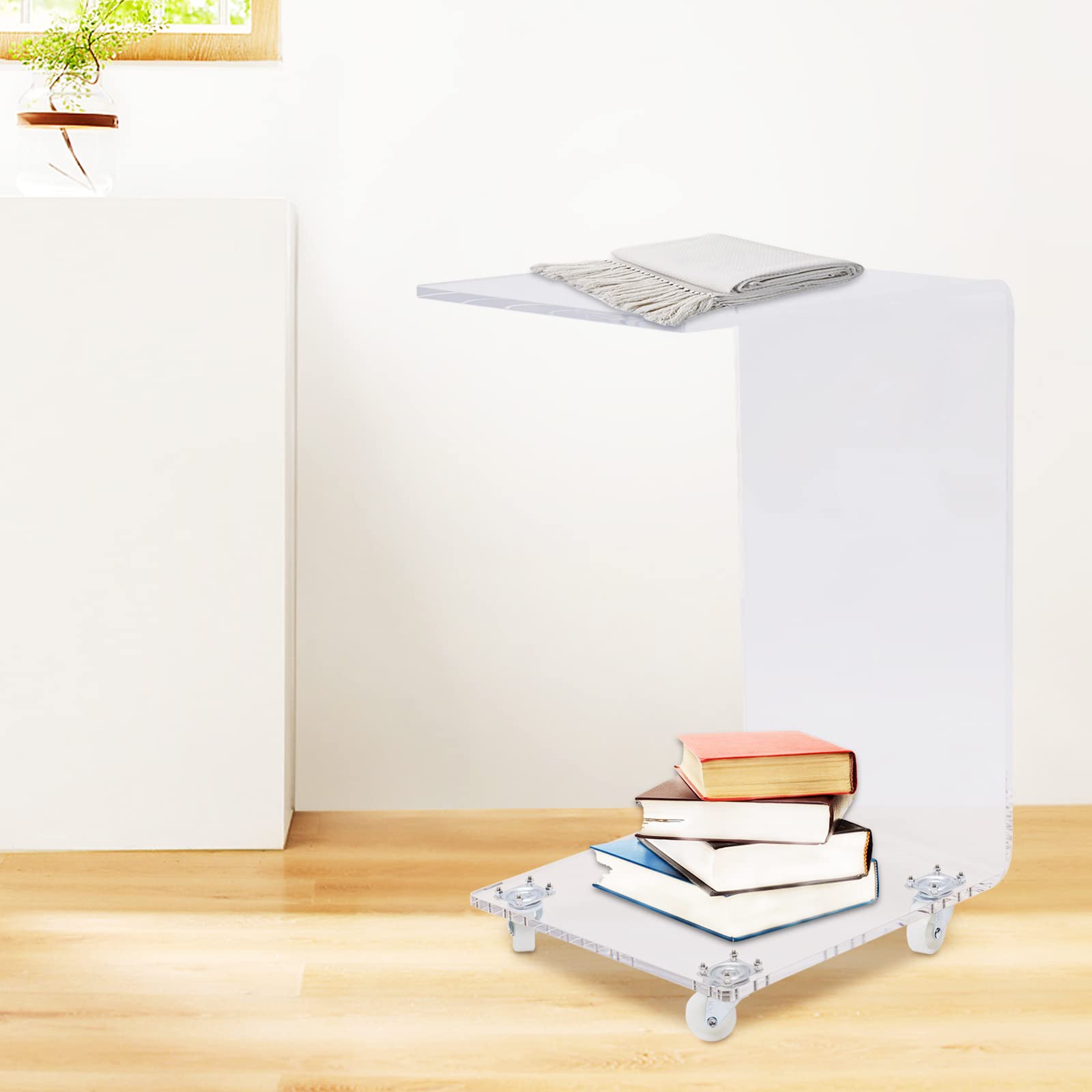 Amazon.com: Acrylic Coffee Table, Modern C-Shape Sofa Side Table Tea ...