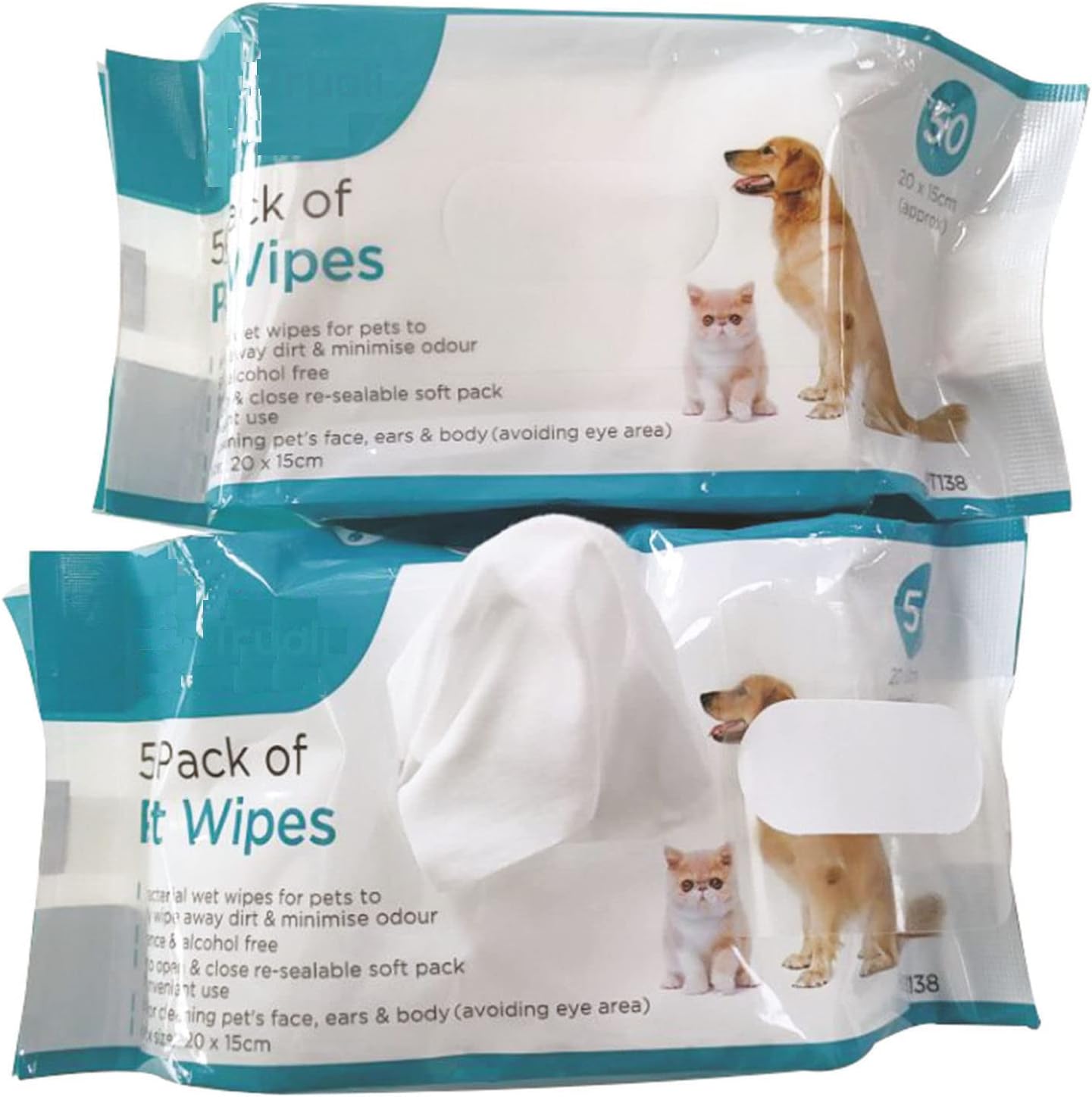 Truoli Pet Wet Wipes Dog Cat All Purpose Cleaning Antibacterial Wipe ...