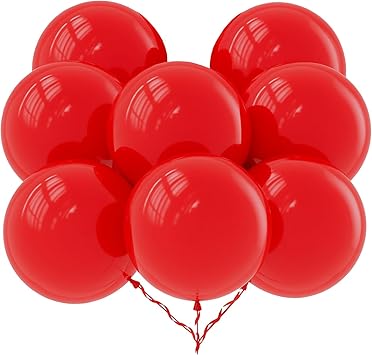 Amazon.com: Prextex Red Giant Balloons - 8 Jumbo 36" Red Balloons for ...