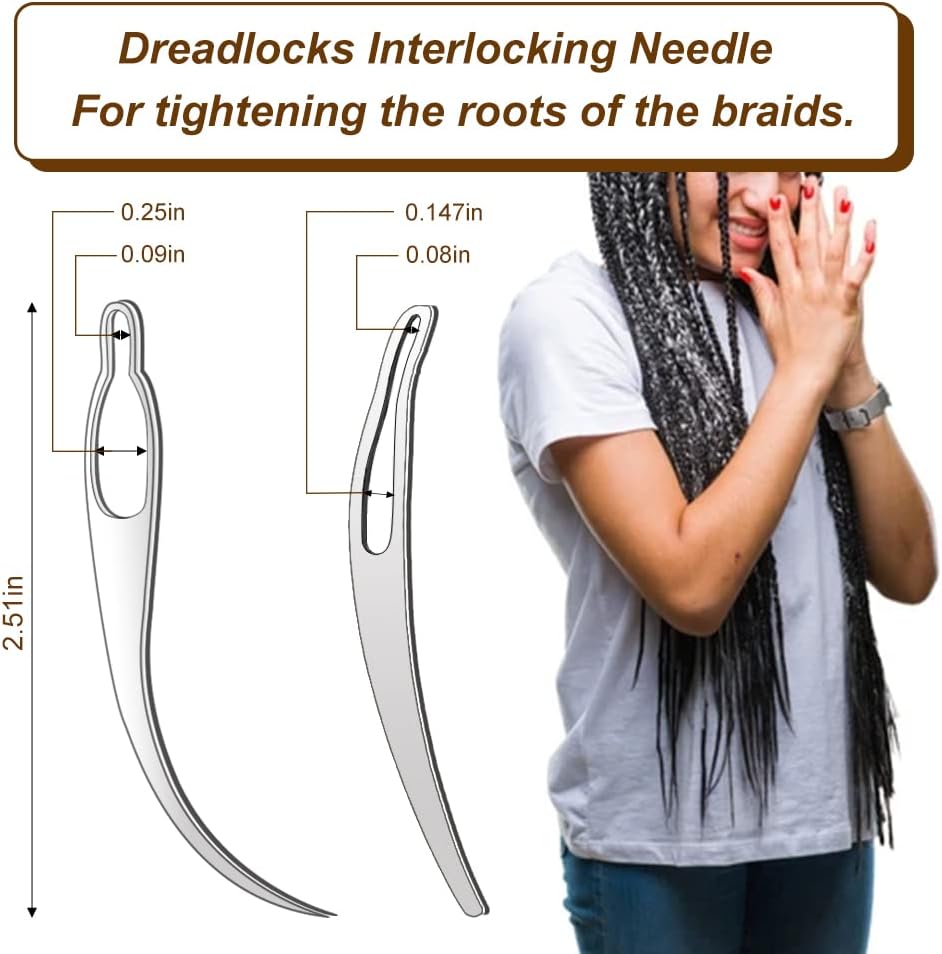 5 Pieces Dreadlocks Tool, Interlocking Tool for Locs, Easy Loc Hair ...