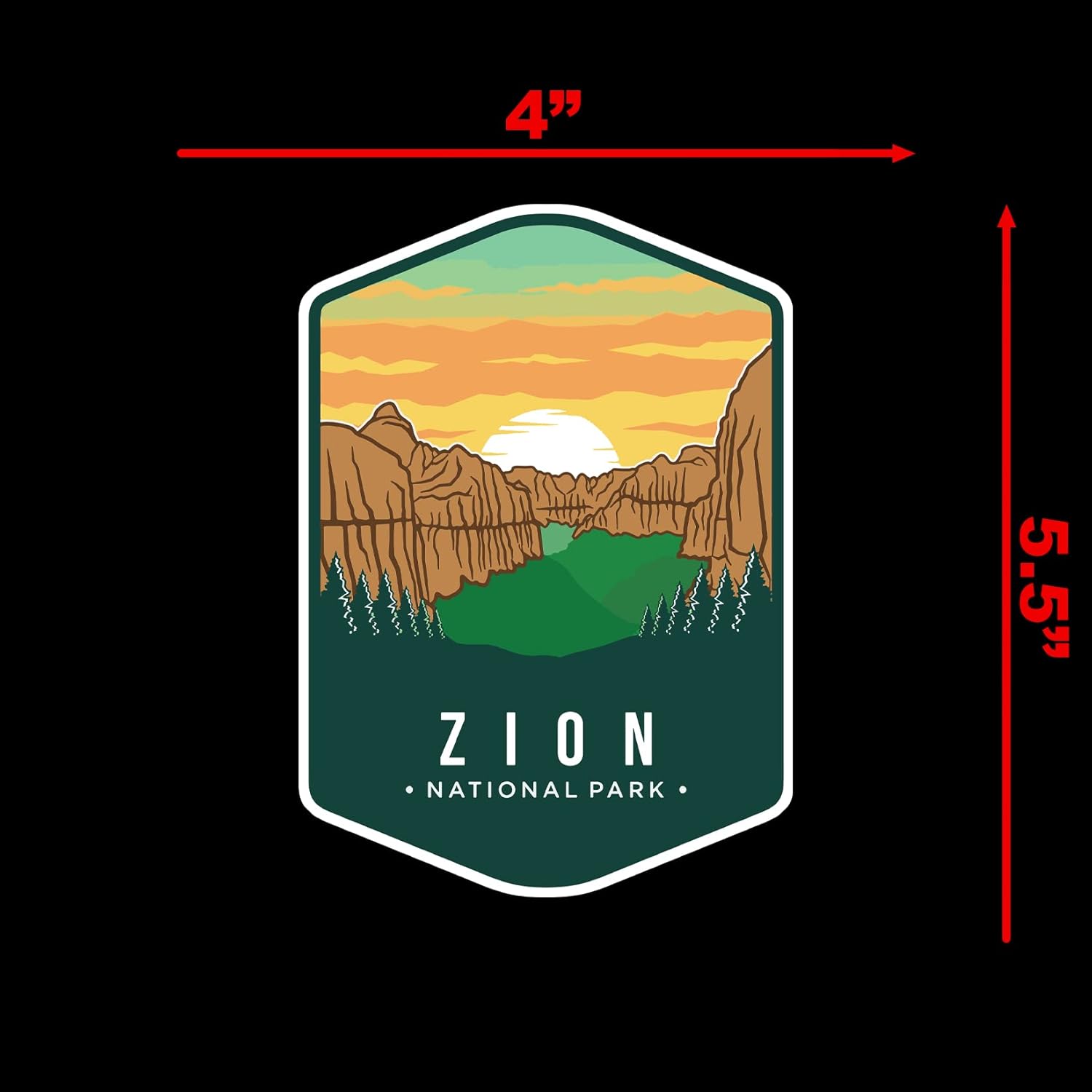 Zion National Park – Calcomanía para computadora portátil de 4 x 5.5 ...