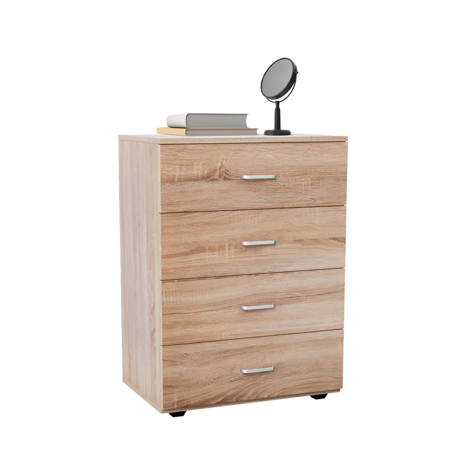TOPLIVING Cómoda Cajonera con 4 Cajones Amplios, Diseño Moderno ...
