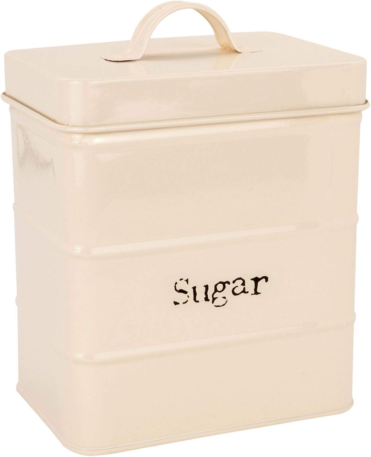 Harbour Housewares Metal Sugar Canister - Cream - Pack of 1 - Retro ...