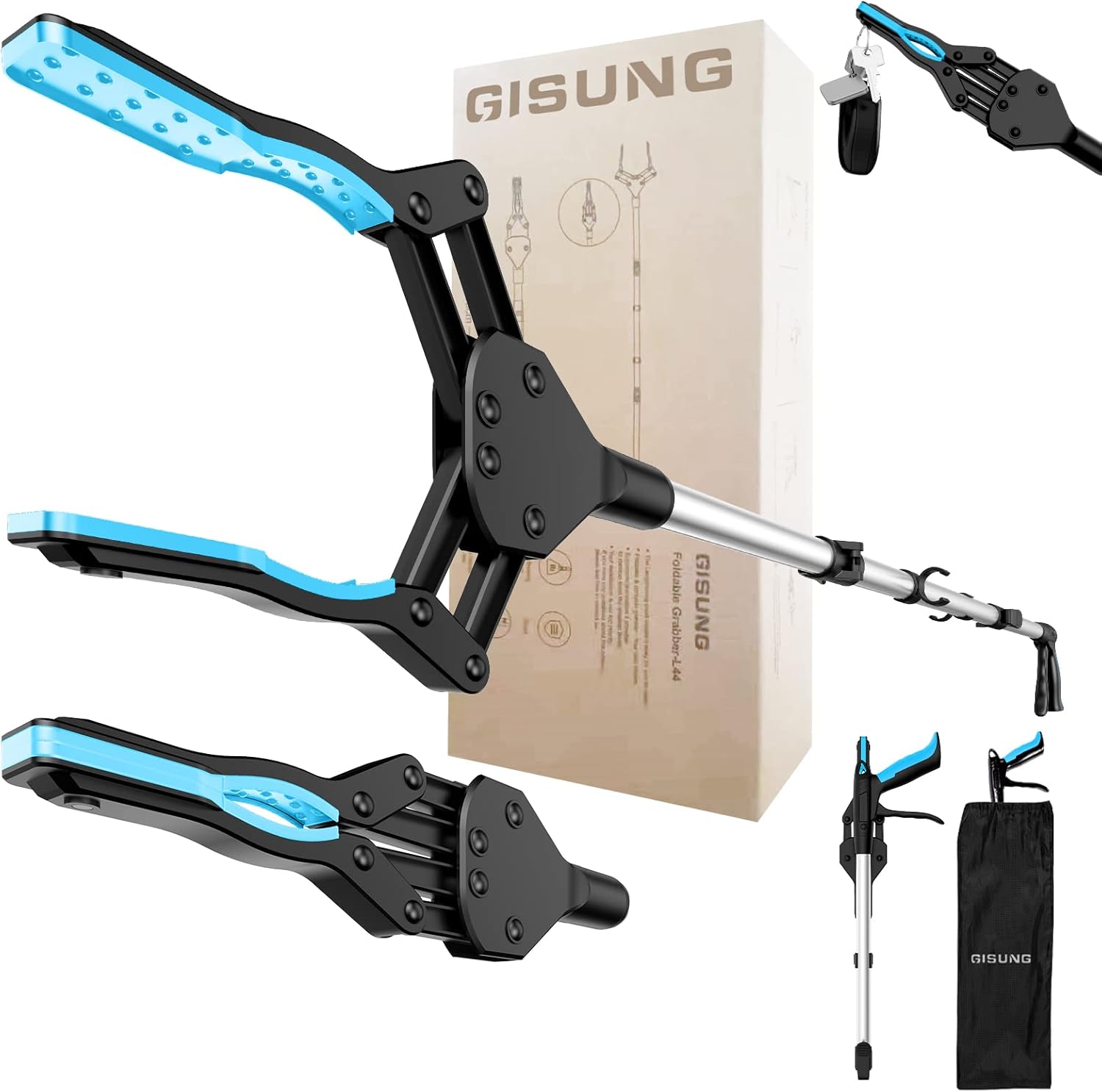 Amazon.com: Reacher Grabber Tool Heavy Duty, Gisung 44 Inch Foldable ...