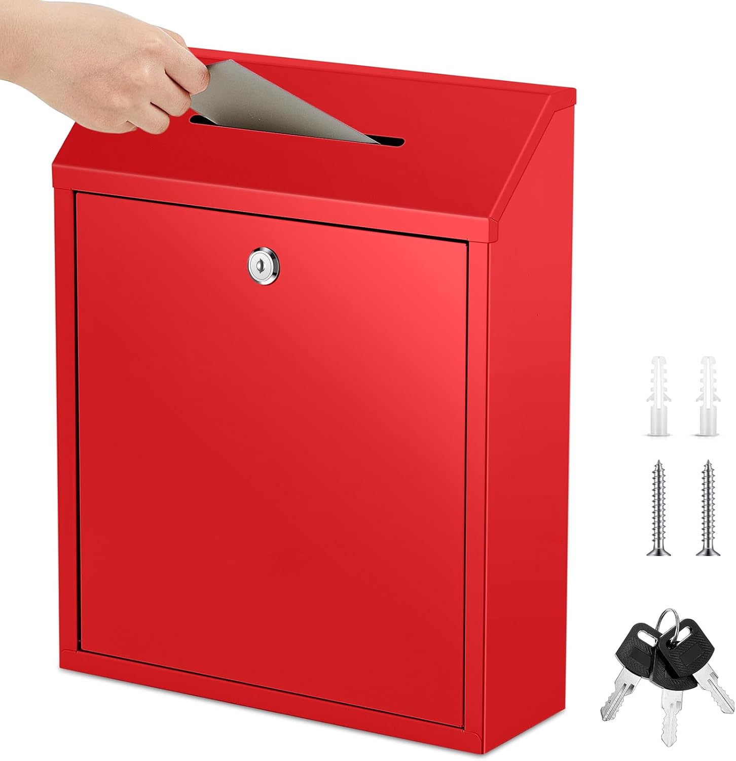 Amazon.com: Yaocom Metal Donation Cash Box Collection Safe Suggestion ...