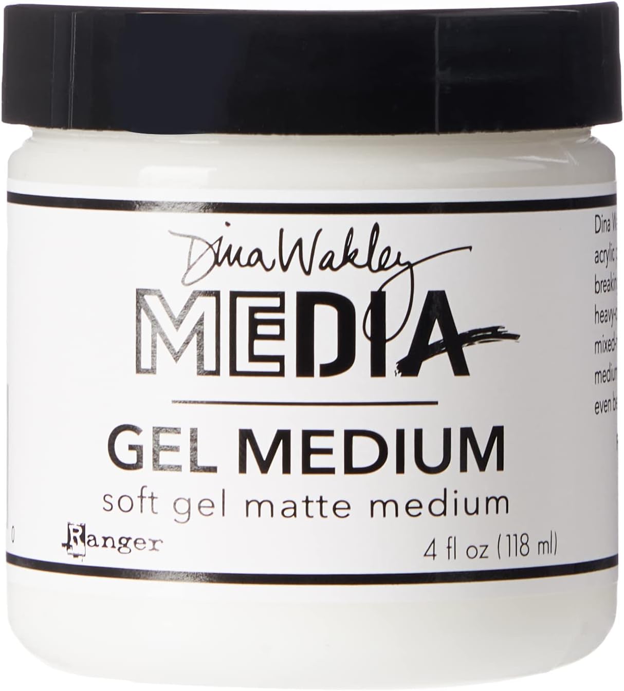 Amazon.com: Ranger Dina Wakley Media Gel Medium 4oz Jar, Matte Finish