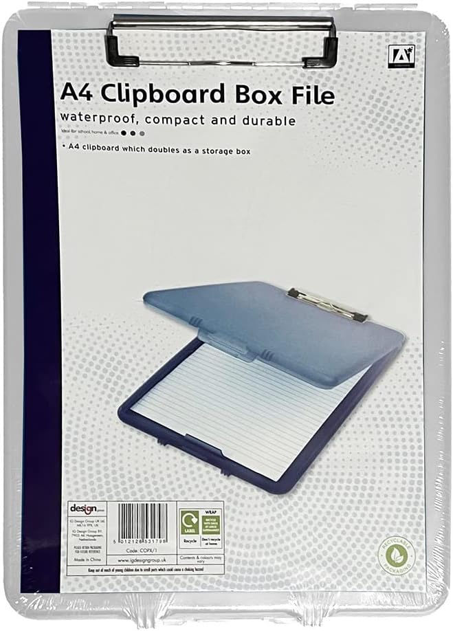 A4 Clipboard Box File Durable Waterproof Outdoor Filing Office School ...