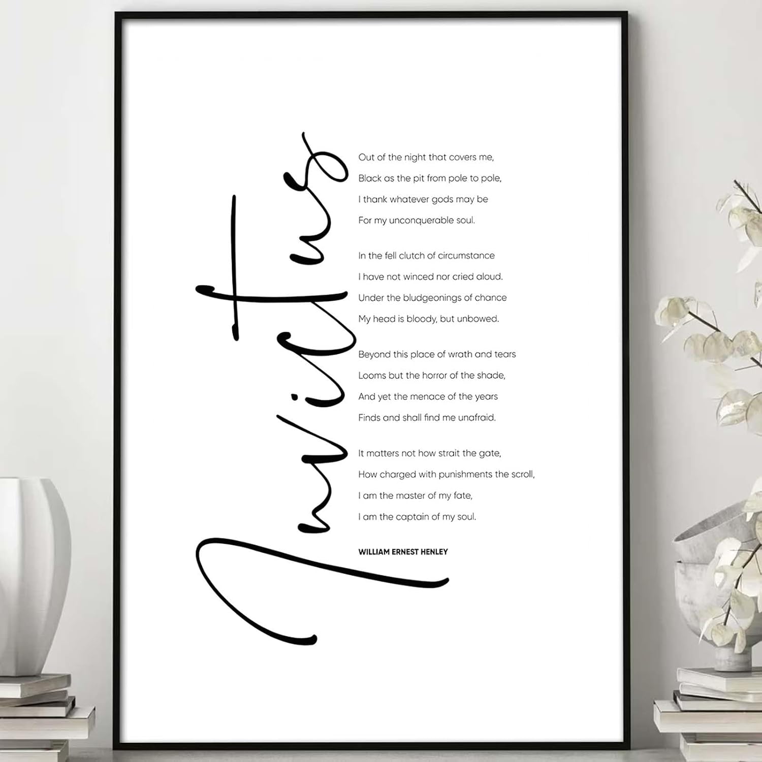 Amazon.com: Invictus Poem Poster Inspirational Poems Wall Art Invictus ...