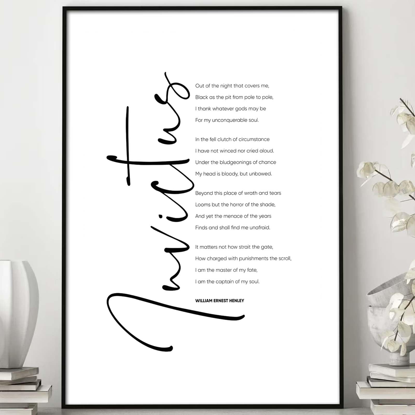 Amazon.com: Invictus Poem Poster Inspirational Poems Wall Art Invictus ...