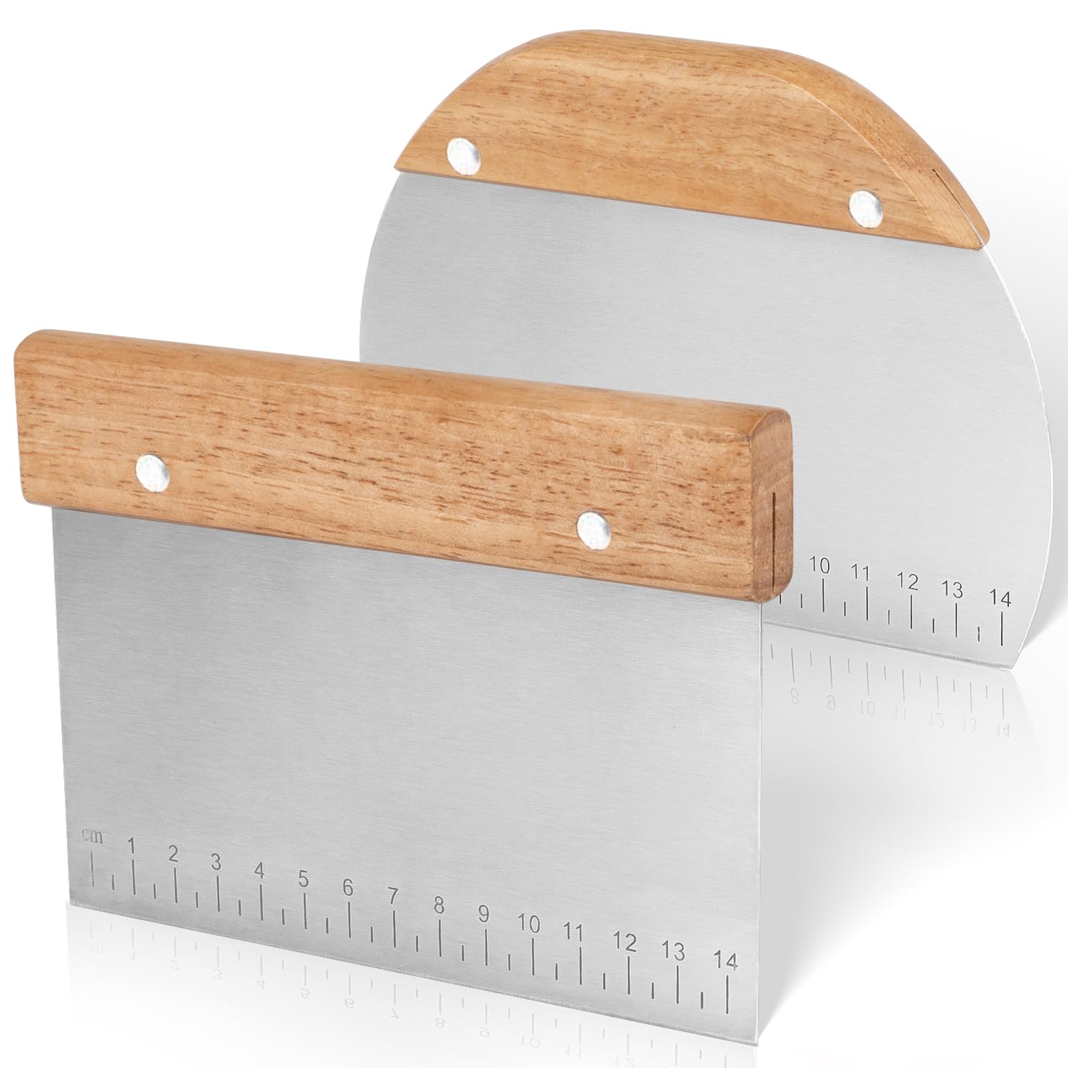 Fzyisw 2Pcs Dough Scraper with Scale 15CM Food Grade Stainless Steel ...