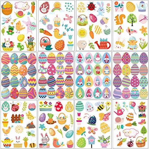 Amazon.com: Naler 20 Sheets Easter Stickers Assorted Easter Bunny ...