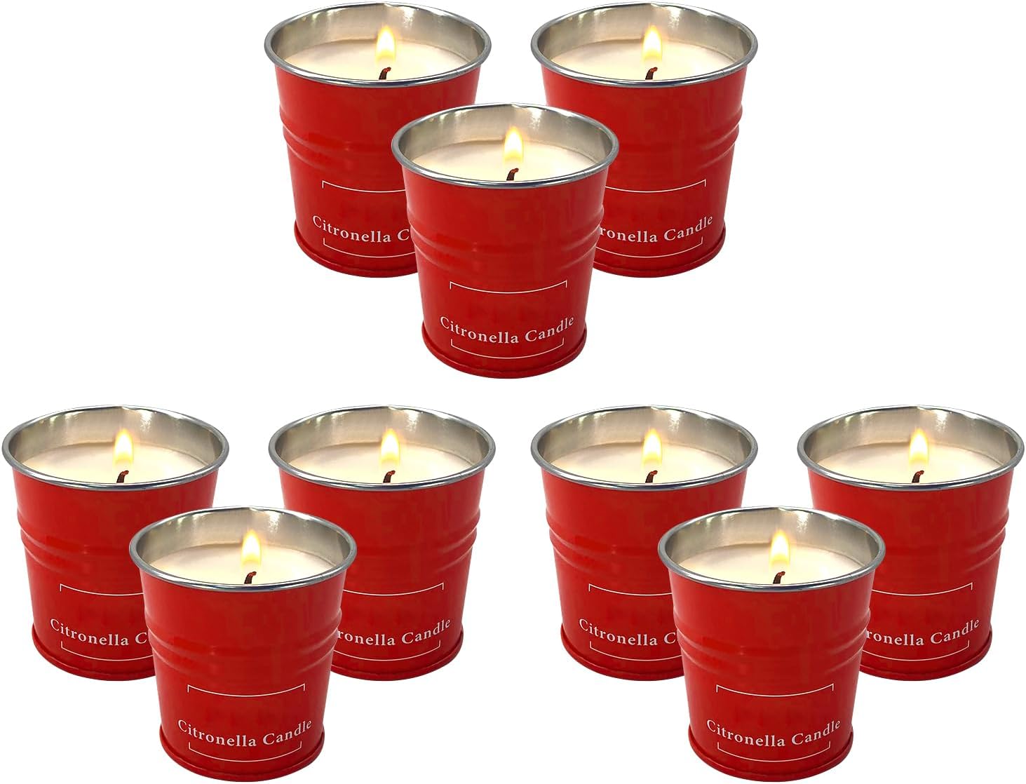 Amazon.com: Enhanced Scents Outdoor Citronella Candles, 9 Pack, Red ...