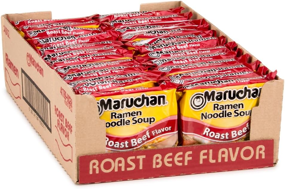 Amazon.com: Maruchan Ramen Roast Beef, Instant Ramen Noodles, Ready to ...