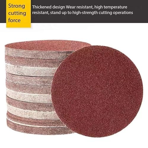 GHYFSWWWQ Sanding Sandpaper, 5 ""Round Sanding red Sandpaper Swing ...