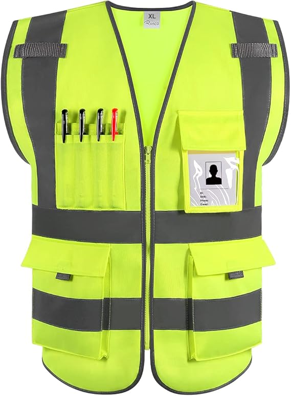 RYACO Warnwesten, reflektierende Weste der ANSI-Klasse 2 mit hoher Sichtbarkeit mit ...