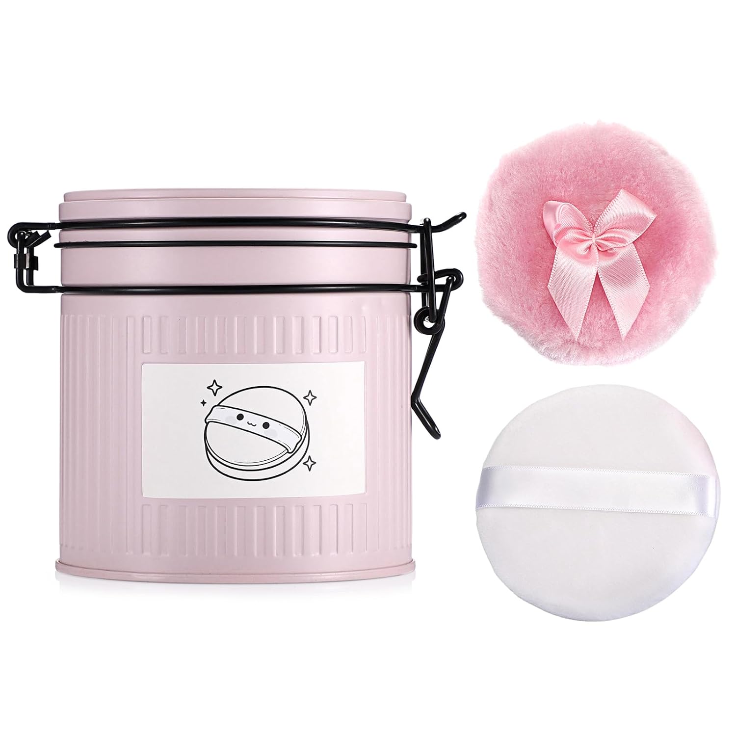 Amazon.com: ELLDOO Body Powder Puff and Container, 21oz Empty Metal Jar ...