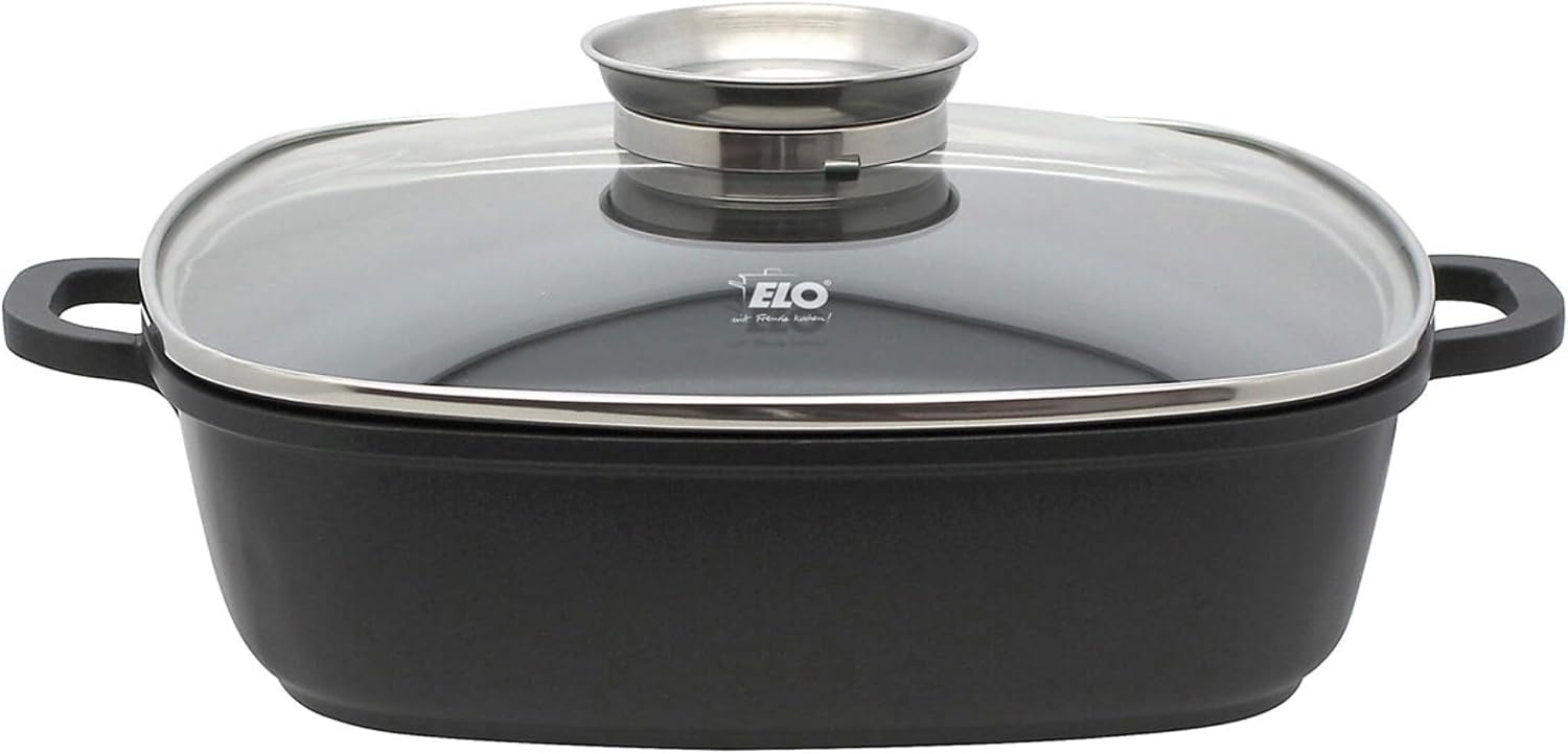 Amazon.com: ELO Bottom d Cast Aluminum Low Square Induction Cooking Pan ...