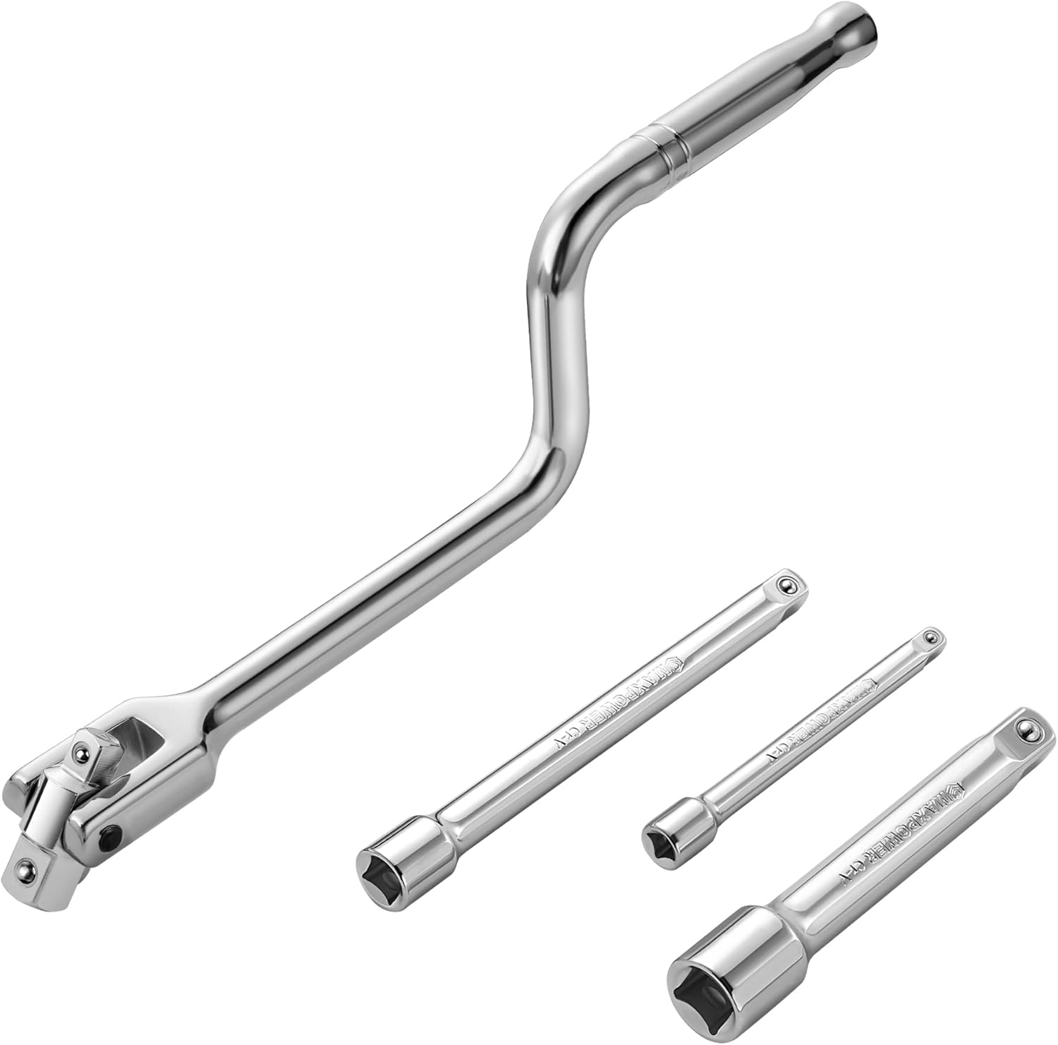 MAXPOWER Quick Speed Breaker Bar, 1/2" and 3/8" Dual Drive Speeder ...