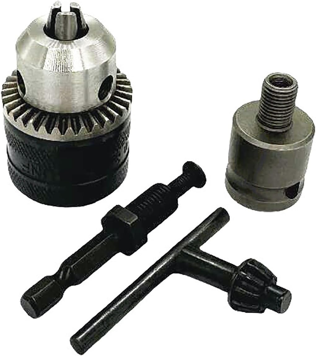 Drill Chuck Adapter Kit 1-10MM Clamping Range 3/8-24UNF Key Type with 3 ...