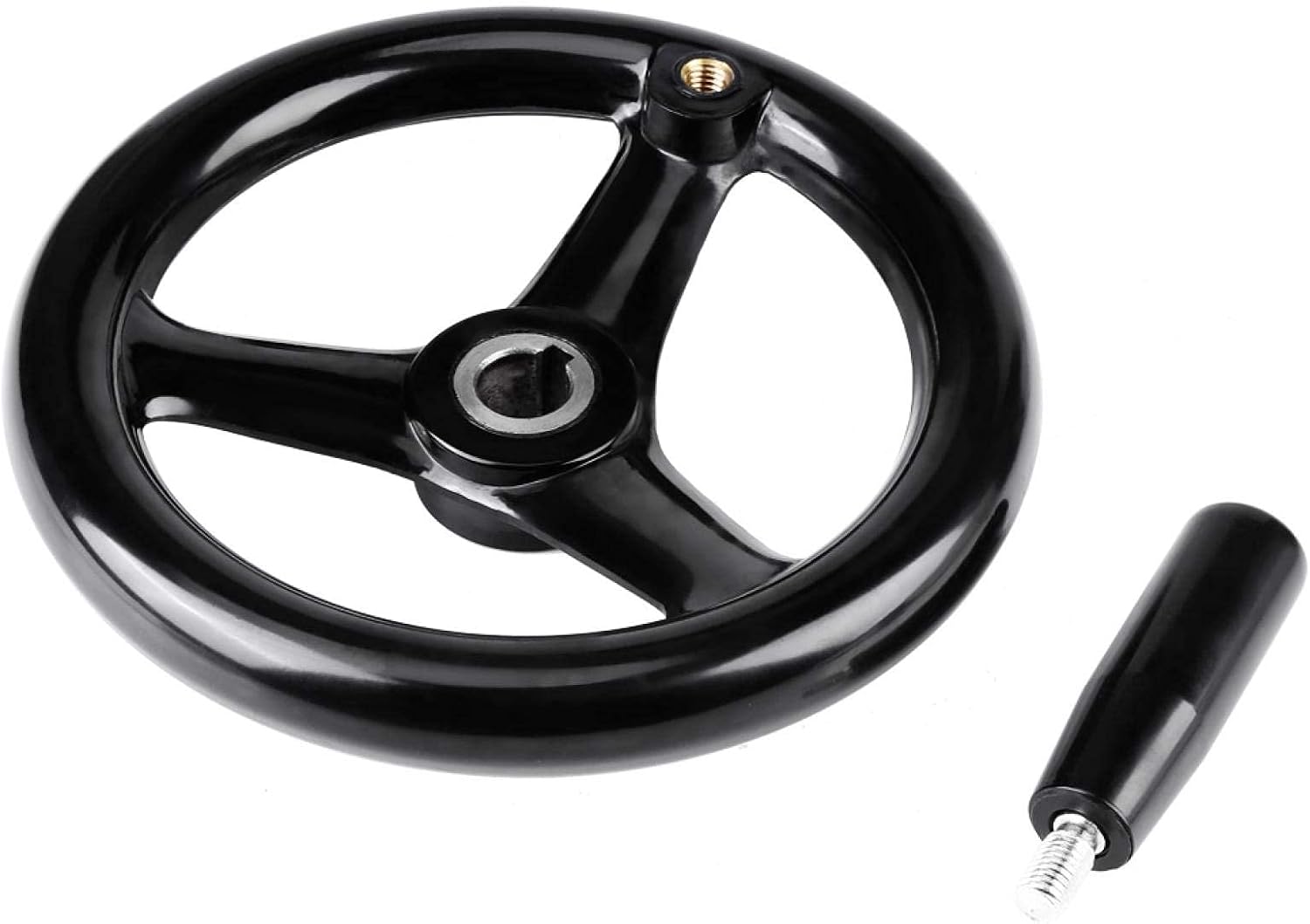 DOUKI 1pc Black 3-Spoke Plastic Hand Wheel with Revolving Handle for ...