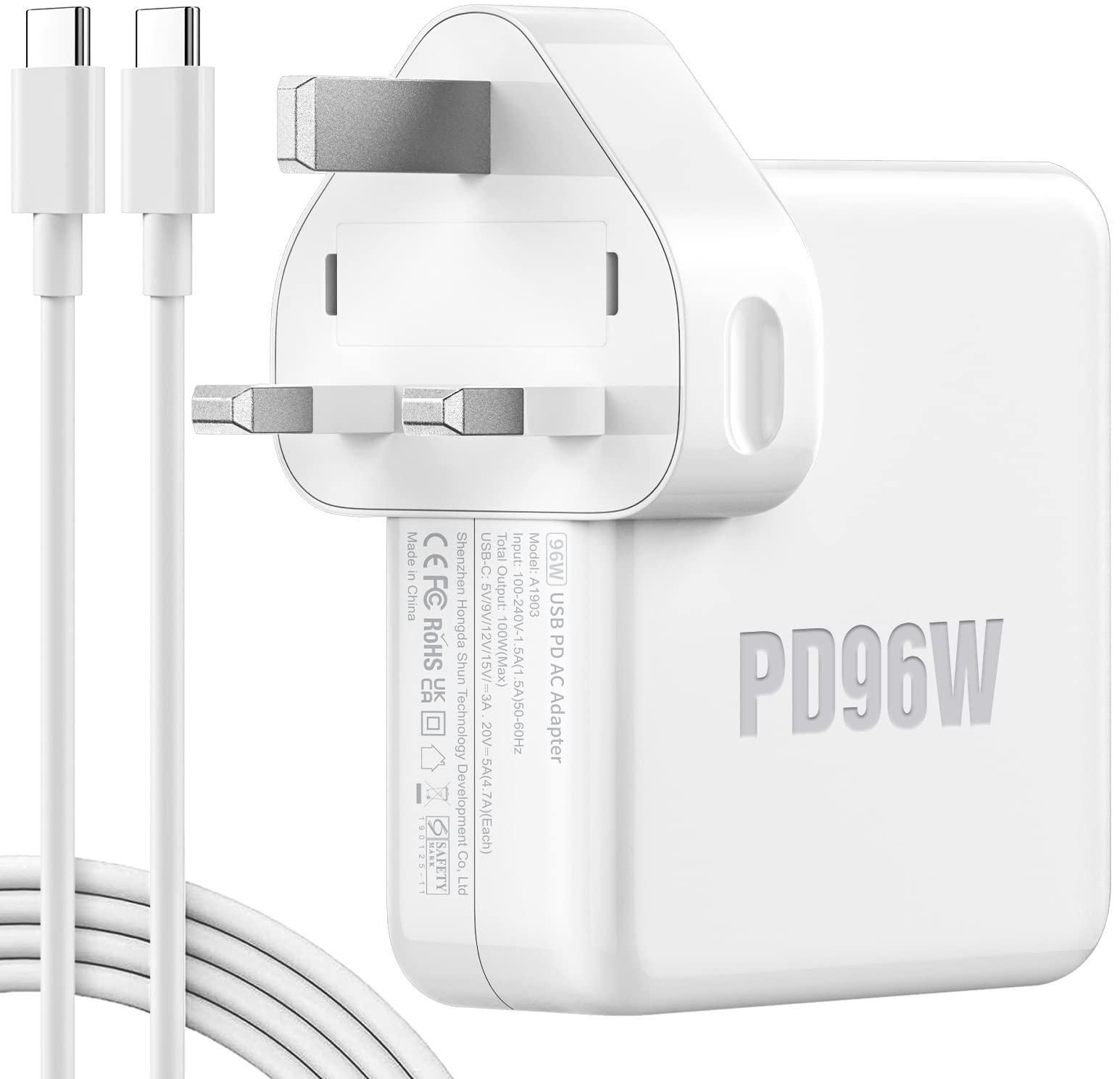 1 x RAW Customer Returns 96W USB-C Power Adapter with 2m USB C Cable ...